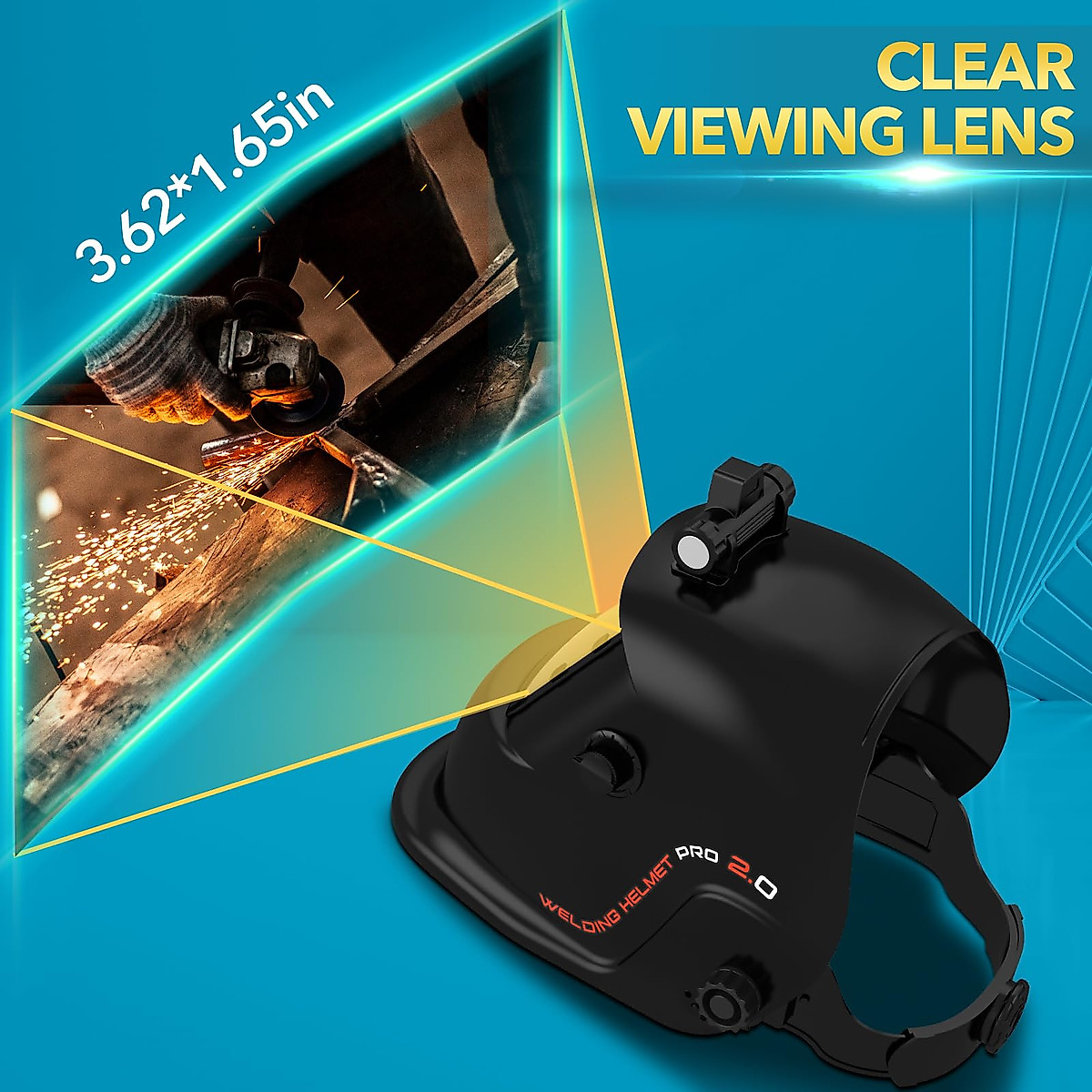 TRQWH Welding Helmet with Light True Color Auto Darkening Welding Helmets for Men Solar Powered Welding Hood with 2 Arc Sensor Wide Shade 4/9-13 for TIG MIG ARC Cool Welder Mask Careta Para Soldar