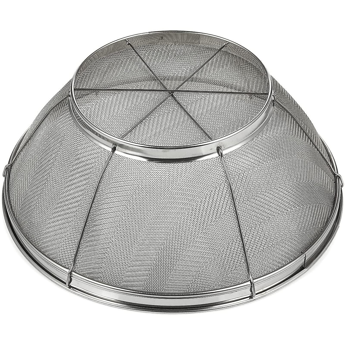 Large Fine Mesh Pasta Strainer, Metal Colander for Rice, Quinoa, Yogurt (10 x 4 In)