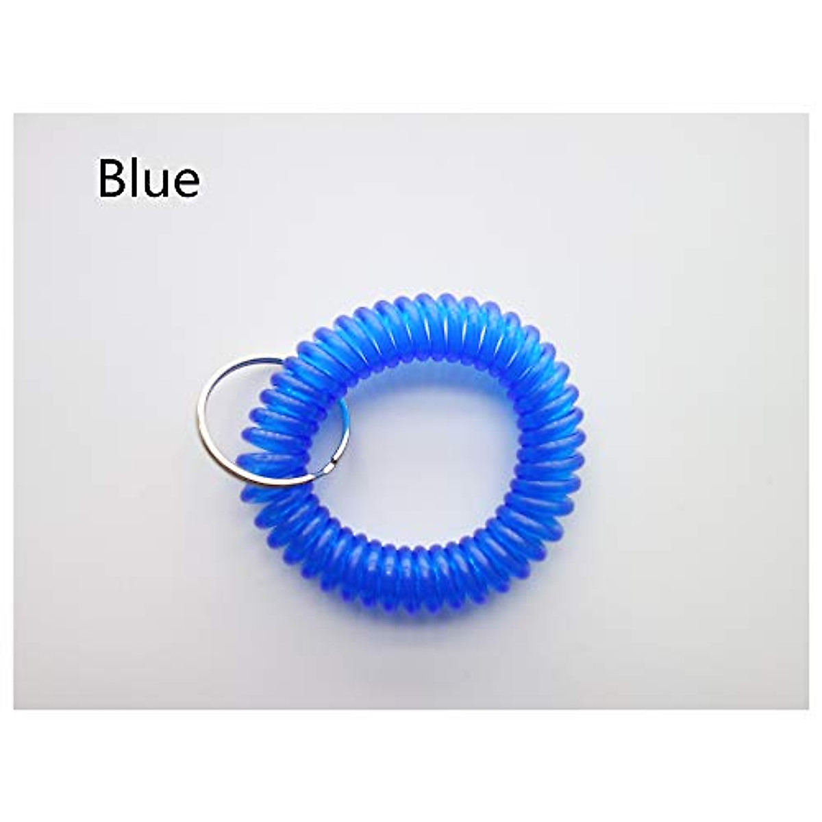 Pack of 6 Colorful Spring Spiral Wrist Coil Key Chain, Wristband Key Ring