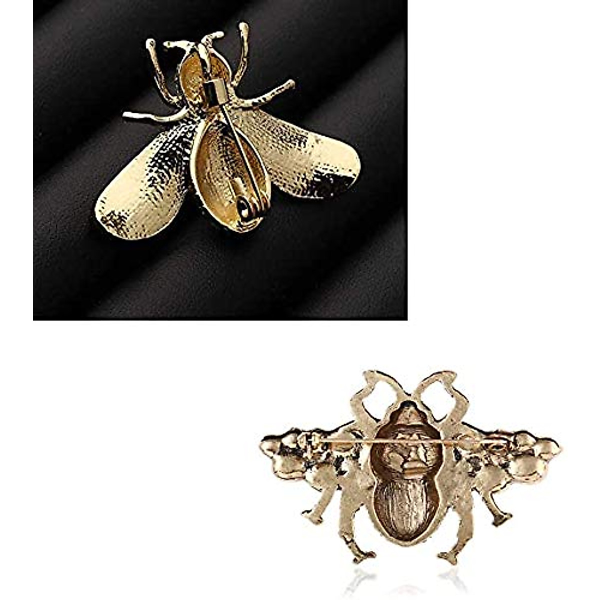 2 Pack Rhinestone Pearl Bee Brooch Pins Honey Bee Pendant/Brooch Fashion Crystal Insect Pins
