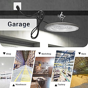 YANYCN 6 Pack 150W UFO LED High Bay Lights,IP66 Waterproof,85-277V,21050LM 5000K Daylight, 660W MH/HPS with Plug Commercial Bay Lighting for Barn,Gym,Factory,Warehouse,Shop,Workshop,Gym,Garage