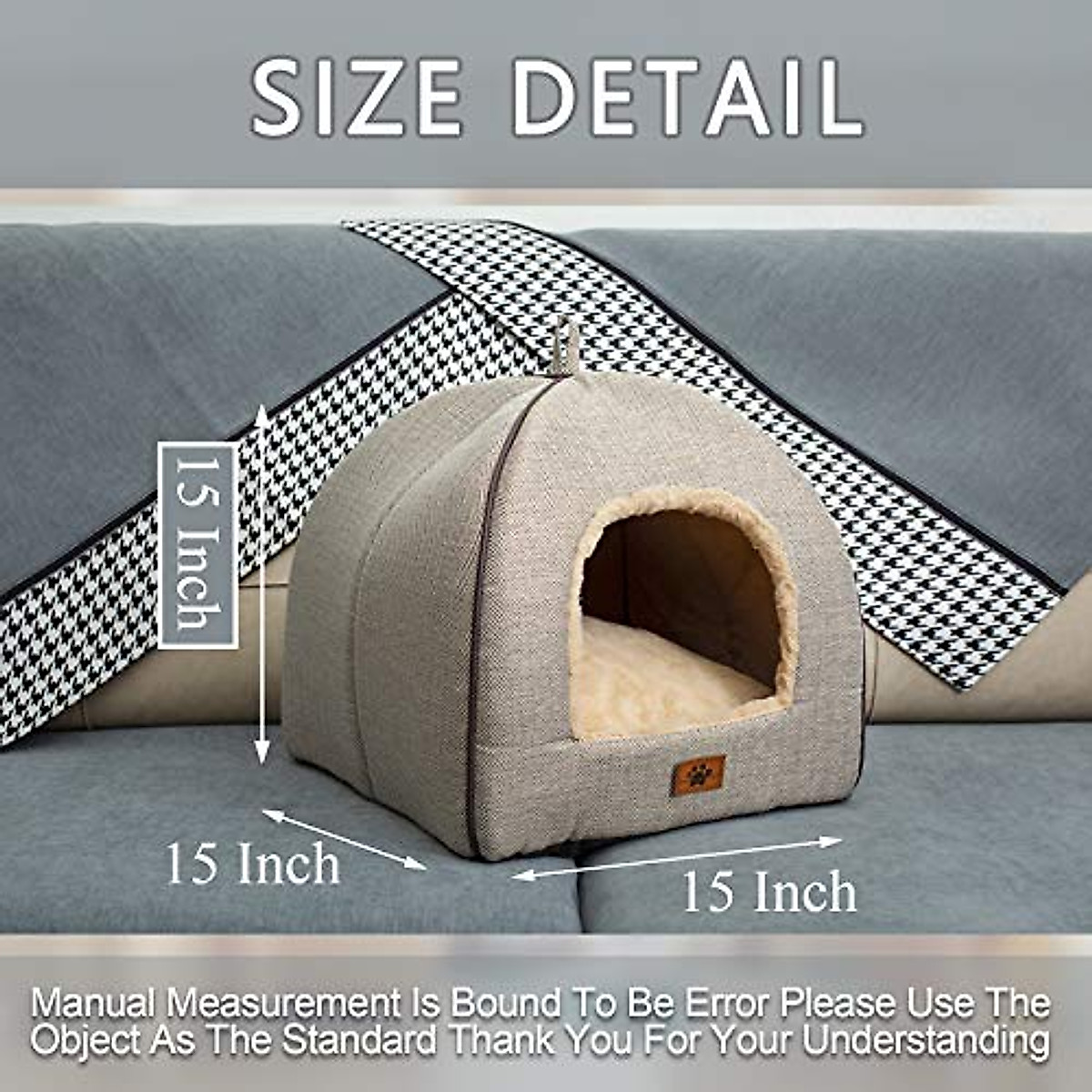 WINDRACING Cat Bed for Indoor Cats - Cat Cave Bed Cat House Cat Tent with Removable Washable Cushioned Pillow, Soft and Self Warming Kitten beds,Cat Beds & Furniture, Pet Bed