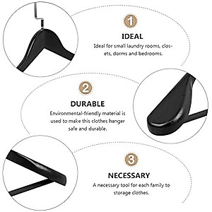 Hemoton Wide Shoulder Wooden Hangers Wood Suit Hanger Coat Hanger with Non Slip Pants Bar for Dress Jacket Heavy Clothes Hangers Black 45X25.5CM
