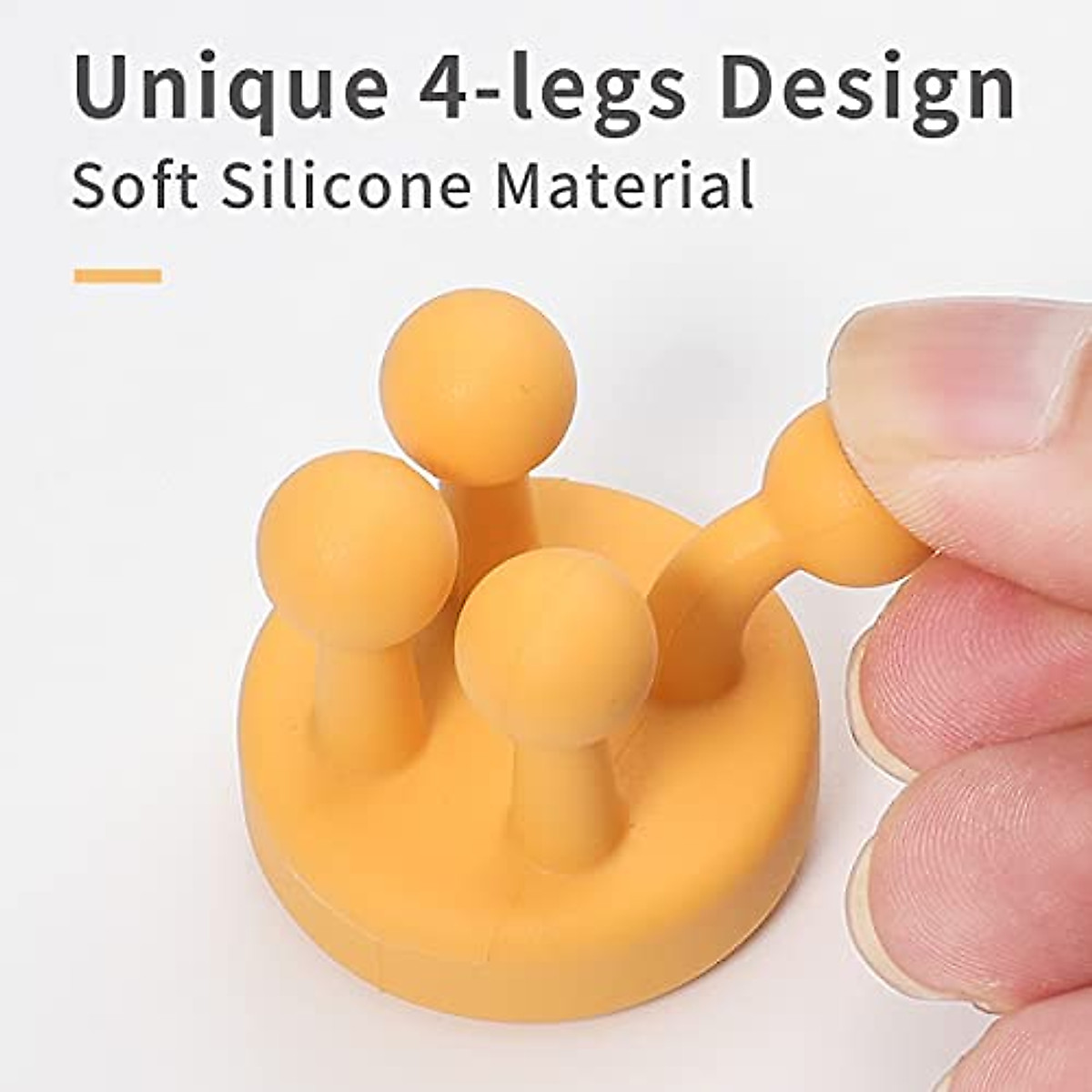 HANLIAN Adhesive Silicone Stick on Hooks, Multi-purpose Damage Free Hanging Hooks, Razor Holder for Shower Wall, Shower Hooks for Loofah Waterproof, Wide Use for Kitchen Bathroom Home Office (Style B)