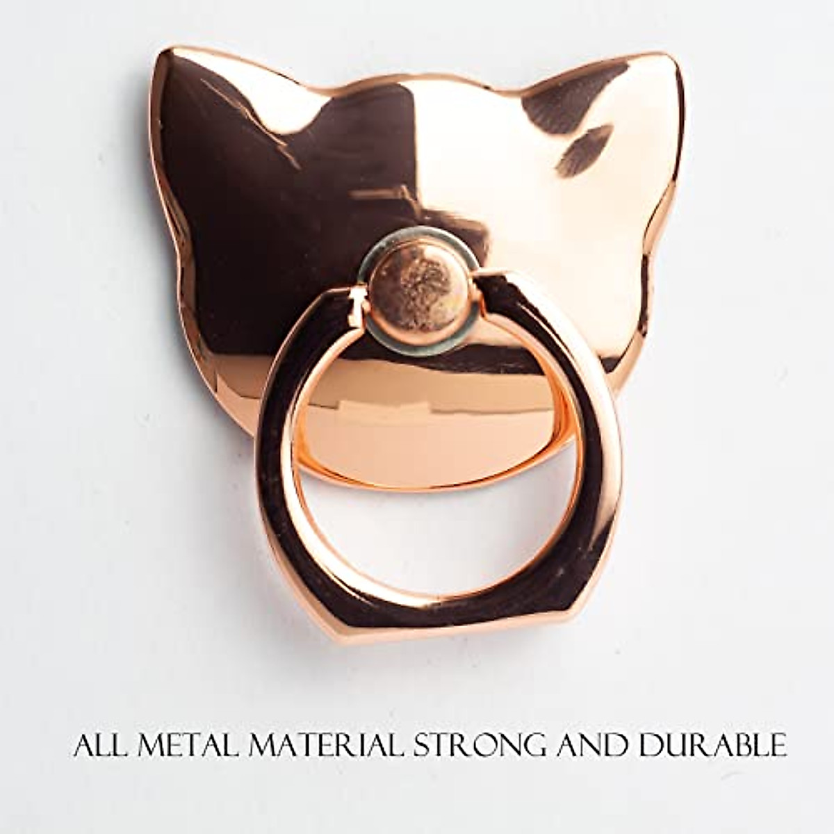 [2 Packs] Cat Glossy Cell Phone Ring Holder Stand, 360 Degree Rotation Finger Ring Kickstand with Polished Metal Phone Grip for Magnetic Car Mount, Smartphone Accessories