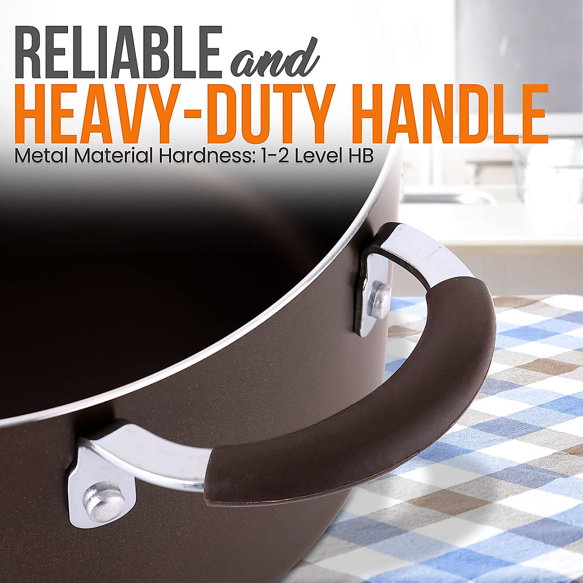 NutriChef Dutch Oven Pot with Lid - Non-Stick High-Qualified Kitchen Cookware with See-Through Tempered Glass Lids,5 Quart (Works with Models: NCCW14SBLU & NCCW20SBLU)NCCW14SBLUDOP
