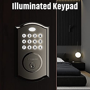 Keyless Entry Deadbolt Lock - Electronic Door Lock with Keypad, Smart Deadbolt Lock with Auto Lock, Security Waterproof Smart Lock Easy Install Ideal for Front Door, Home Use, Apartment - ELAMOR M19
