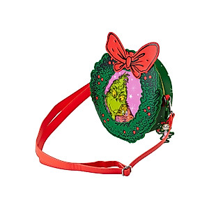 Loungefly Dr. Seuss Grinch Christmas Wreath Crossbody Bag