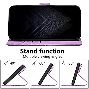 ONV Wallet Case Compatible with Samsung Galaxy S9 Plus - Cube Skin Flip Phone Case with Wrist Strap Card Holder Magnet Leather + Inner Shell Flip Stand Cover for Samsung Galaxy S9 Plus [HX] -Purple
