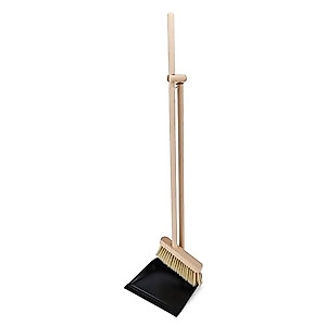 Copco Standing Broom with Dustpan, Beechwood