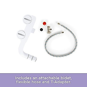 Pure for Men Bidet Toilet Seat Attachment for Home | Dual Self-Cleaning Nozzle (Frontal & Rear Back), Non-Electric Sprayer, Adjustable Water Pressure & Easy to Use | Sleek & Minimalist Design (White)