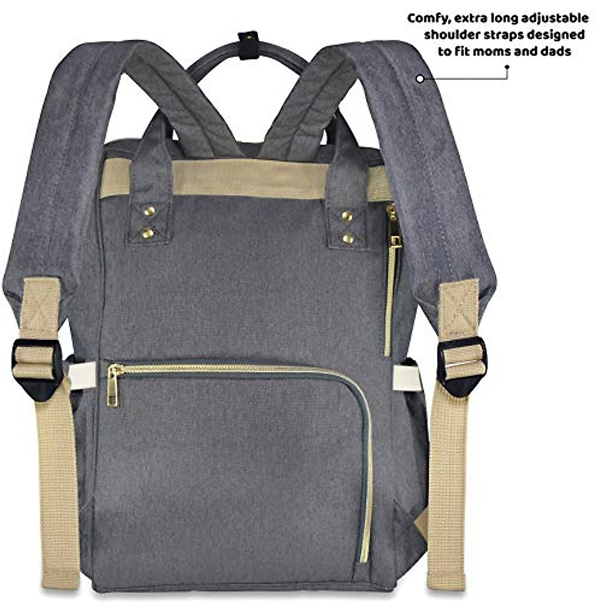 Soulsten Diaper Bag Backpack for Mom and Dad - Unisex Baby Backpack Diaper Bag - Multifunctional, Waterproof, and Stylish Diaper Backpack - Grey