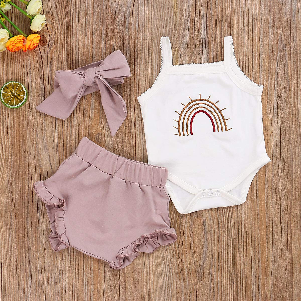 Thorn Tree Newborn Baby Girls Boys Clothes Cotton Suit Cute Baby Kid Infant Romper Play Wear Summer Rainbow Outfits