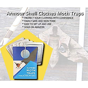 Moth Traps Closet Clothing - Clothes Moths Protection Trap with Unique Hanging Design (6 Traps)