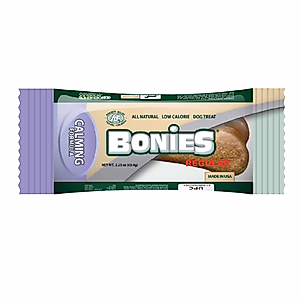 BONIES Natural Calming Formula Regular-Sized Single Bone for Dogs Over 50 LBS - Natural Dog Treats - Healthy Teeth & Fresh Breath - Low Calories - Chicken Flavor - 1 Bone