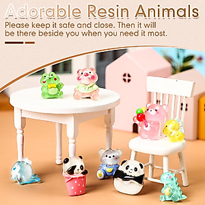 Wonderjune 9 Sets Little Resin Animal Pocket Hug Bulk Small Emotional Support Gifts with Inspirational Positive Pocket Hug Card for Appreciation Coworker Staff Friends Family Gifts (Cute Style)