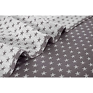 Sterling Creek Dawson Star Muslin Throw Blanket Three Layers Lightweight Breathable Cotton Gauzy Blanket for Adults, All Season (Throw, Gray)