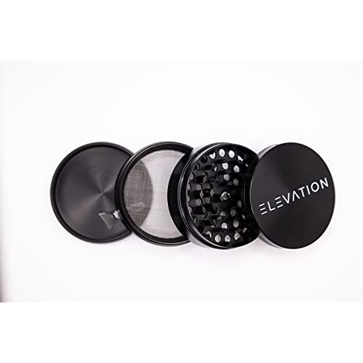 Elevation Medium 2.5" 4-piece Kitchen Spice & Herb Grinder/Mill - Black