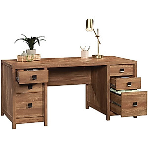 Sauder Cannery Bridge Executive Desk with 6 Storage Drawers, Sindoori Mango Finish