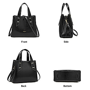 LAORENTOU Cow Leather Purse and Handbag for Women Crossbody Tote Bag, Ladies Satchel Shoulder Bag with Handle Purses