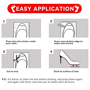 16 Pack Sole Protector for High Heel Shoes Red Bottom Sole Sticker Crystal Clear Sole Guard Protectors Anti Slip 16 Sheets for 8 Pairs of Shoes Wear Resistant