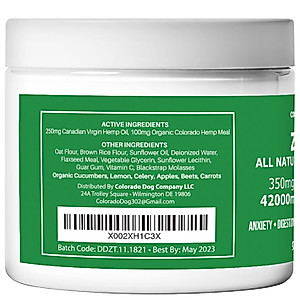 Hemp Calming Chews for Dogs Anxiety Relief - 120 Count - USA Made - 350 MG Per Calming Treat for Dogs