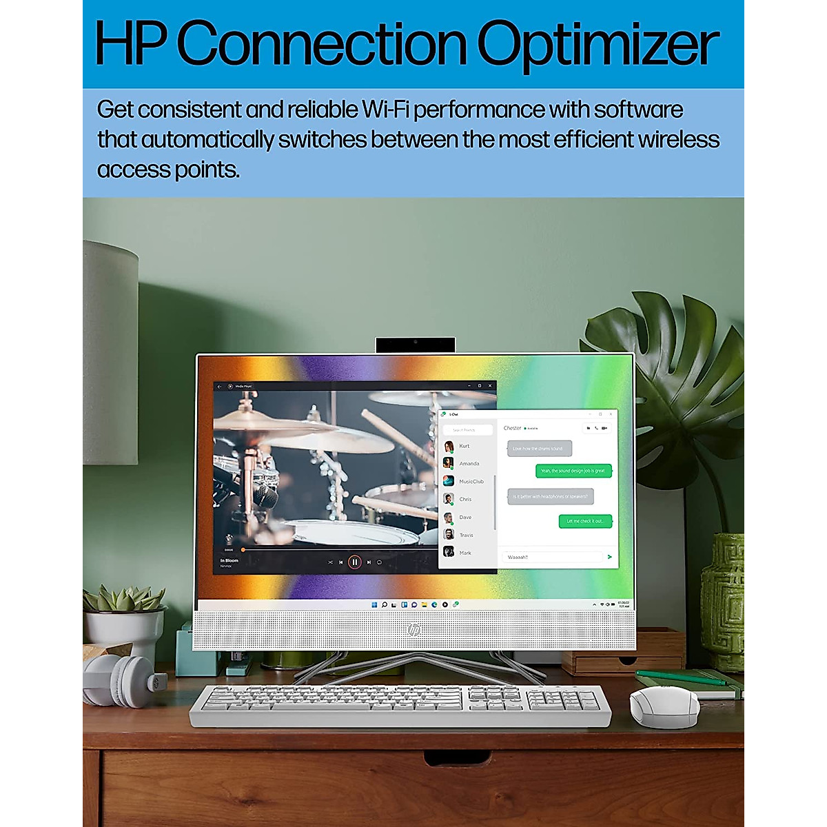 HP All-in-One 21.5" FHD Desktop Computer Newest, 16 GB RAM, 1TB PCIE SSD, AMD Athlon Gold 3150U, Radeon Graphics, HDMI, Camera, Windows 11 H w/GM Accessories, Black