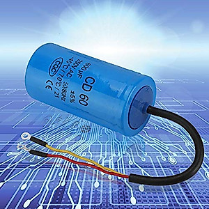 250V AC 600uF 50/60Hz CD60 Run Capacitor with Wire Lead for Motor Air Compressor