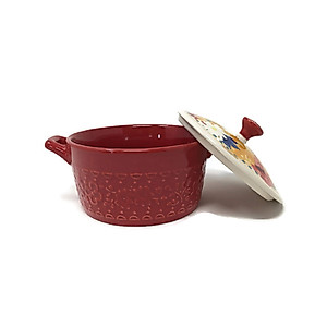 Pioneer Woman Mini Casserole with Lid - Fiona Floral Red