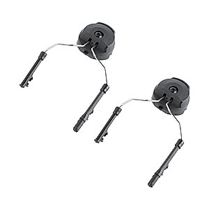 1Pair Headset Helmet Adapter, ARC Rail Adaptor Suspension Headphones Bracket Hunting Earmuffs Support Left & Right Side Attachments Only for comtac2 Series Headphones (Black) Walker Razor Helmet