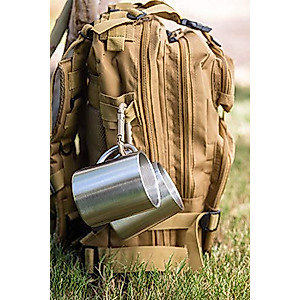 Stainless Steel Double Walled Mugs: 100% BPA Free,15 oz Metal Coffee & Tea Cup Mug - Insulated Cups with Handles Keep Drinks Hot or Cold Longer - Durable for Camping - Set of 2 Shatter Proof Mugs