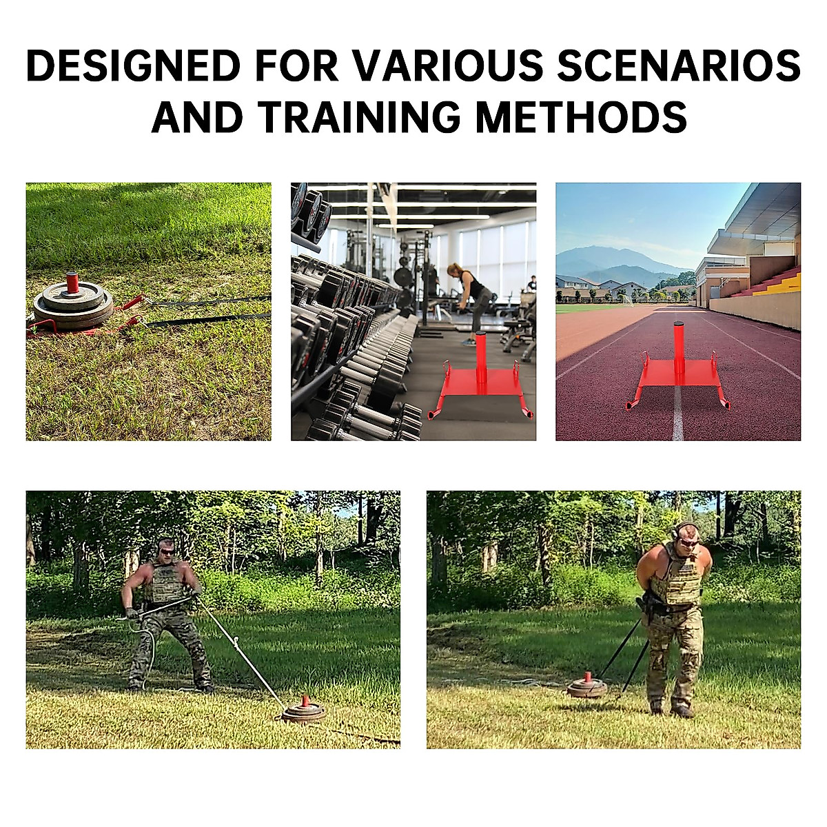 7BLACKSMITHS Power Speed Sled w/Harness&Padded Weighted Drag Sport Training Running Football Sled for Fitness Strength Training and Athletic Exercise