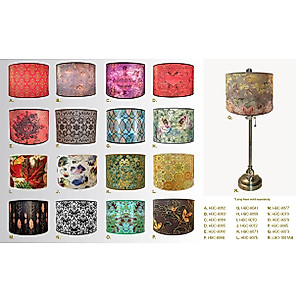 Royal Designs, Inc. Trendy Decorative Handmade Drum Shade, Made in USA, 14in, HBC-8073-14, Butterfly Garden