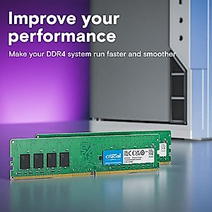 Crucial RAM 8GB Kit (2x4GB) DDR4 2666 MHz CL19 Desktop Memory CT2K4G4DFS8266