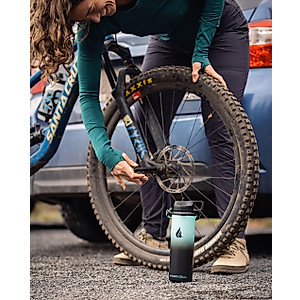 HYDRO CELL Stainless Steel Insulated Water Bottle with Straw - For Cold & Hot Drinks - Metal Vacuum Flask with Screw Cap and Modern Leakproof Sport Thermos for Kids & Adults (Teal/Black 24oz)