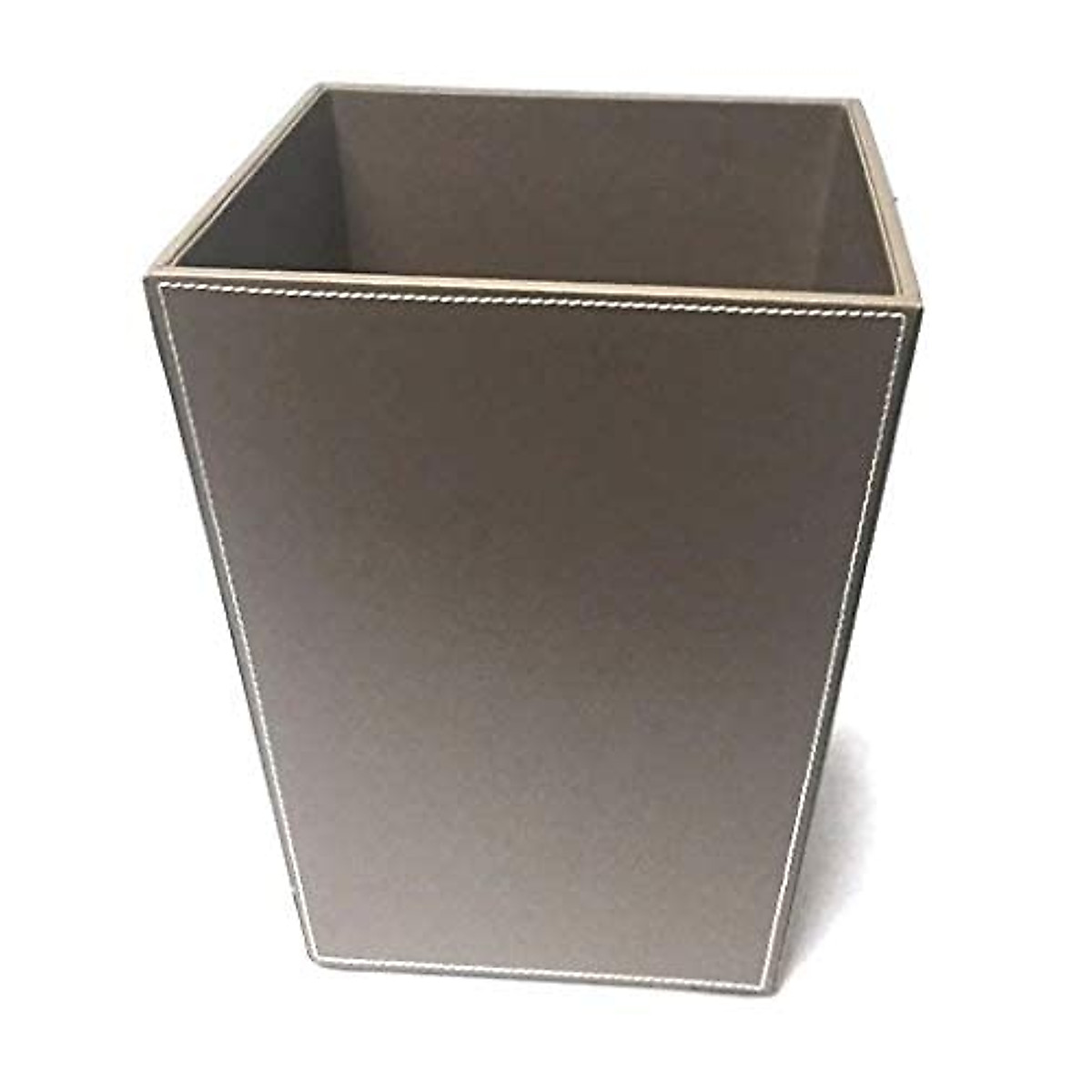 Hospitality Source Brown Leatherette Waste Bin for Home or Office