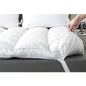 WhatsBedding 3 Inch Memory Foam Mattress Topper Twin Size, Premium Fluffy & Soft Shredded Memory Foam Filled Pillow Top, 4 Anchor Elastic Bands, Anti-Slip Bottom, 39x75in