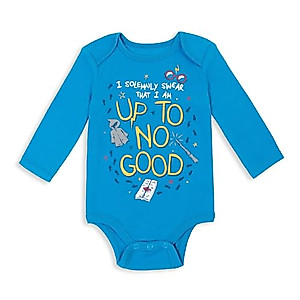 Harry Potter Hogwarts Newborn Baby Boys 5 Pack Long Sleeve Bodysuits Multicolor 6-9 Months