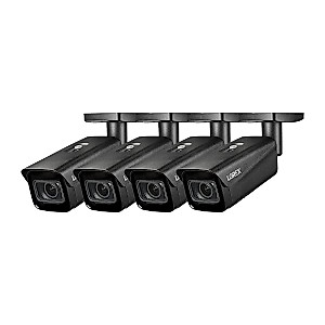 Lorex Indoor/Outdoor 4k (8MP) Ultra HD Bullet Security Camera with Varifocal Lens (Nocturnal 4 Series), 4X Optical Zoom, Vandal Resistant, Heat Mapping/People Counting (4-Pack Black)