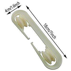ZZLZX 2PCS Plastic Clothes Line Separator Spreader Pulley, Rope Wire Separation Pulley, S-Shaped Clothes line Splitter, Clothes line Pulley Kit for Long Clothes Line and Heavy Duty, White