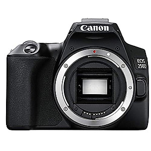 Canon EOS 250D (Rebel Sl3) DSLR Camera Body Only (No Lens) + 32GB Memory + Case + Tripod (20pc Bundle) (Renewed)