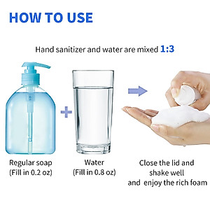 LONGWAY 1 oz Foam Pump Bottle(15PCS) Foaming Travel Pump Bottle for Lash Shampoo, Prolong Lash Cleanser,Hand Soap (30ml, Clear)