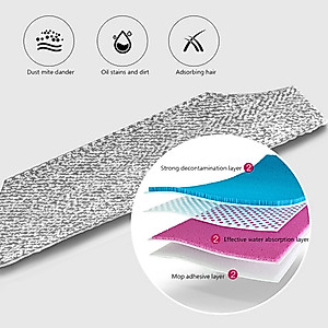 Hand Push Sweeper, 3 in 1 Household Sweeper Vacuum Cleaner, Crumb Sweeping Mop, Easy to Use Microfiber Mop Home Cleaning Tool for Home Use (Blue)