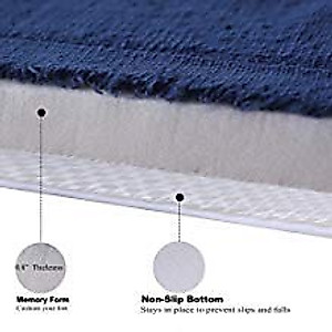 Memory Foam Bath Mat-Incredibly Soft and Absorbent Rug, Cozy Velvet Non-Slip Mats Use for Kitchen or Bathroom (17 Inch x 24 Inch, Burgundy)