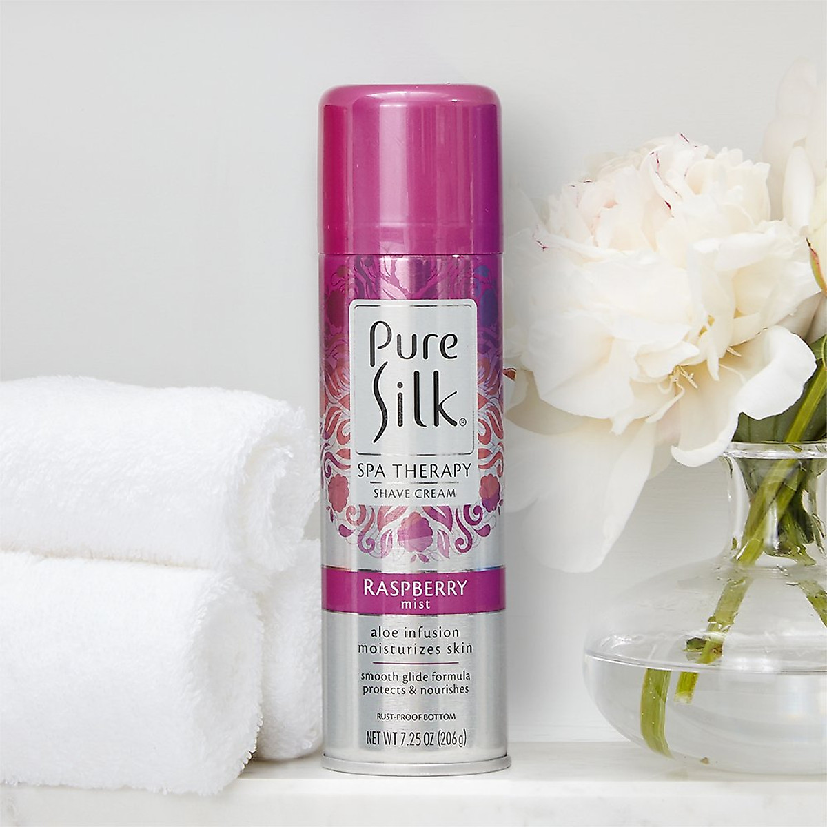 Pure Silk Spa Therapy Shave Cream for Women, Raspberry Mist, 7.25 Oz