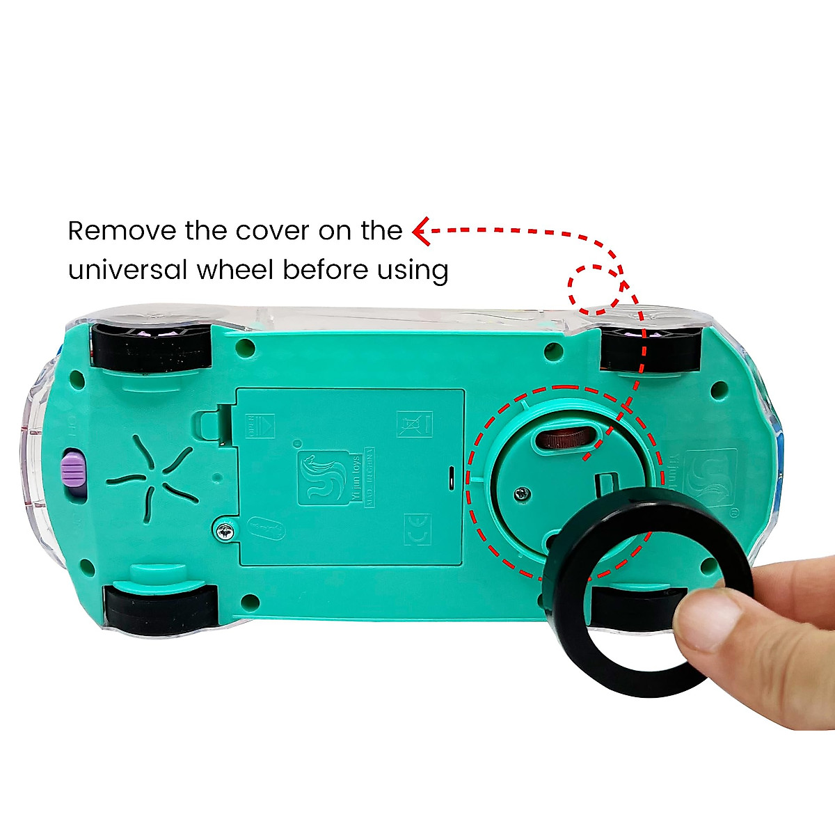 TOOTY TOY Light Up Transparent Car Toy - Fun and Interactive Electric Car Toy for Kids- Music Car with LED - Colorful Moving Gears -Tummy Time Crawling Baby Light Up Toys for Boys & Girls