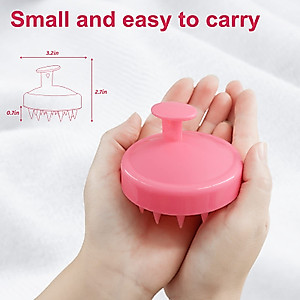 LONOIIEN Scalp Massager, Scalp Scrubber with Soft Silicone Bristles Hair Shampoo Brush for Scalp Exfoliator, Promote Hair Growth & Dandruff Removal(Pink)