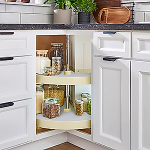 ZDLS Lazy Susan Shelf Liner,Silicone Lazy Susan Liners for Dual Tier Pie Cut Lazy Susan Organizer,Non-Slip Thermal Protection Lazy Susan Mat 2 PCS (Gray, 28")