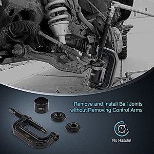 Orion Motor Tech Ball Joint Press Kit, 10pc Ball Joint Removal Tool for Brake Anchor Pin, U Joint Removal Tool with C Frame & 4x4 Adapters, Ball Joint Removing Tool for Most 2WD 4WD Cars Light Trucks