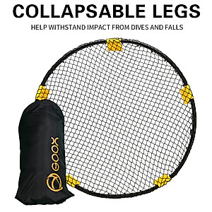 GOOX Outdoor Beach Ball Games with Carrying Bag, 3 Balls, Net and Strip Light (ONLY for Light Up Set)- Played Outdoors, Indoors, Beach, Lawn, Yard and Park